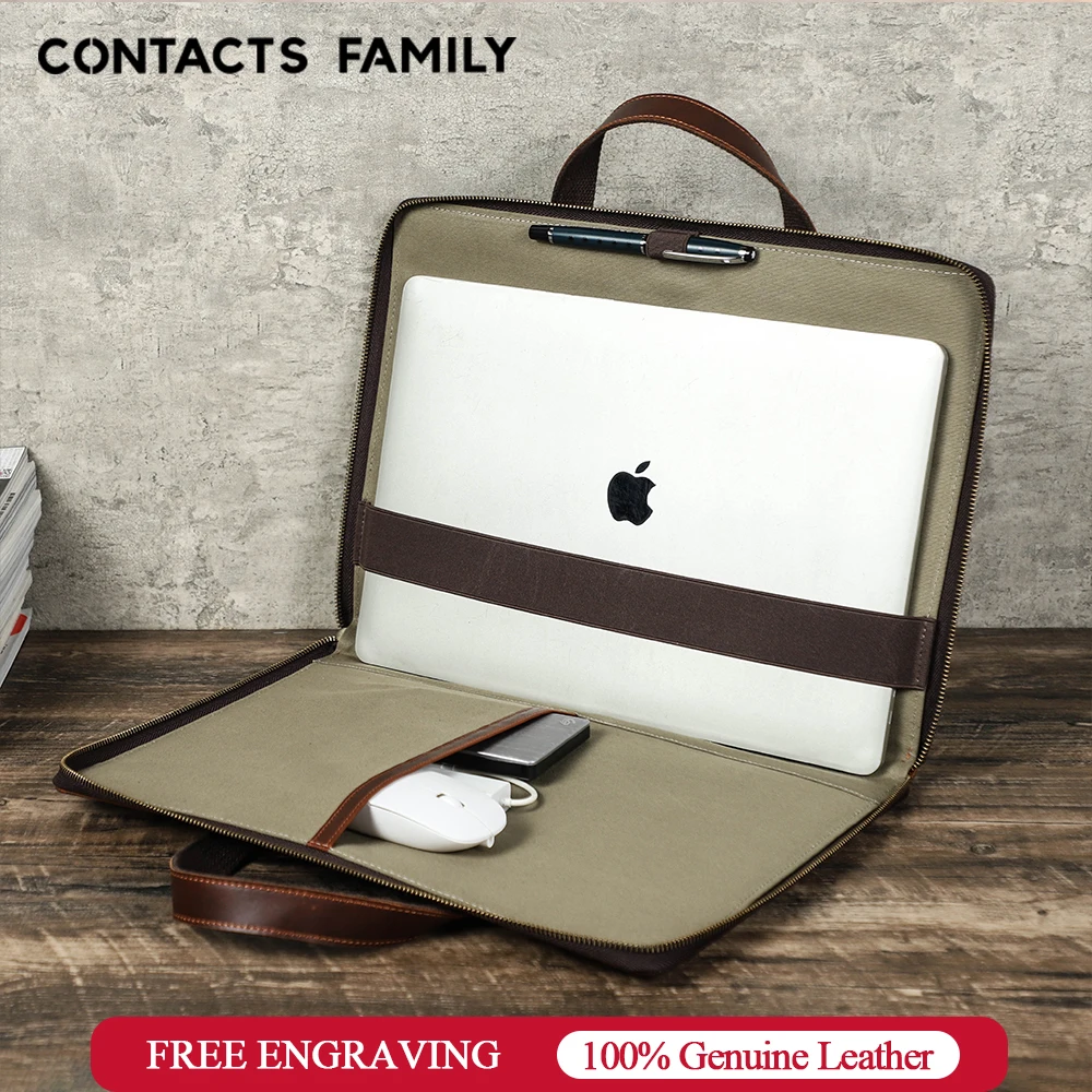 Genuine-Leather-Laptop-Sleeve-Bag-With-Removable-Strap-For-Macbook-Pro ...