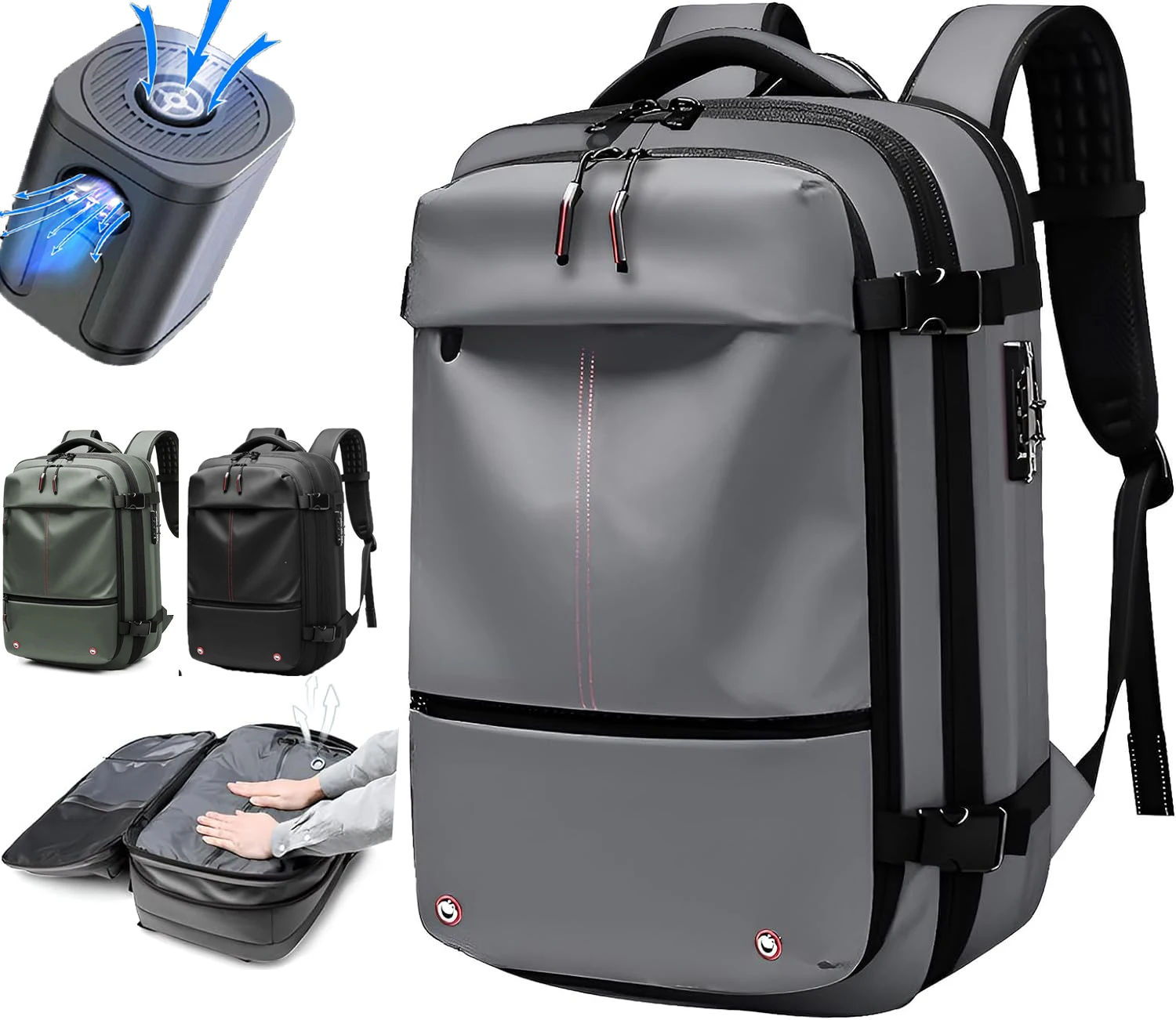 Airback Travel Backpack Vacuum Compression Backpack with Portable Air ...