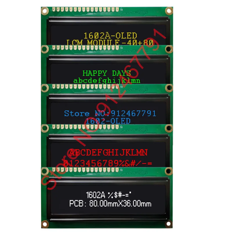 OLED-Display-1602-162-Character-Parallel-LCD-Module-LCM-Screen-Build-in ...