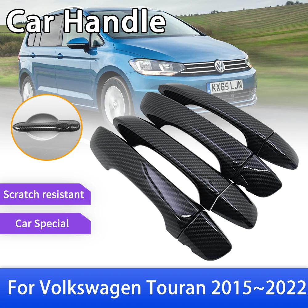 Carbon-Fiber-Door-Handle-Cover-Trim-for-Volkswagen-VW-Touran-MK2-5T ...