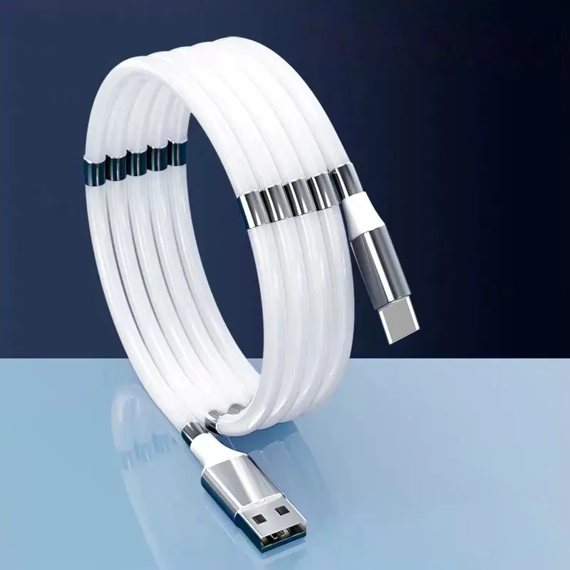 Magic-Rope-Magnetic-Cable-Micro-USB-Type-C-Data-Cord-Mobile-Phone-Fast ...