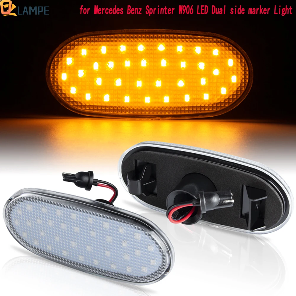 2PCS Normal Flash/Dynamic LED Side Marker Light 36 Leds Amber For ...