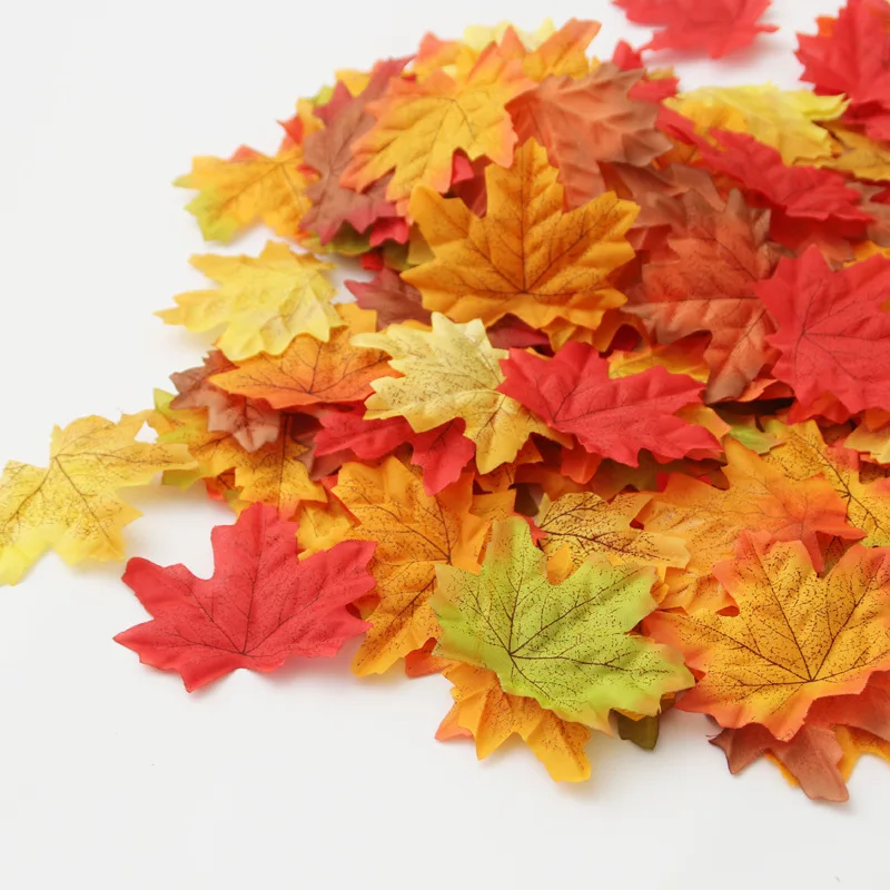 50pcs-Artificial-Silk-Maple-Leaf-Christmas-Thanksgiving-Leaf-Leaves ...