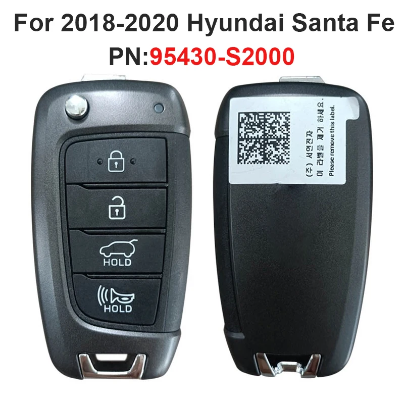 CN020198-4-Button-Original-Folding-Flip-Car-Key-Fob-For-Hyundai-Santa ...
