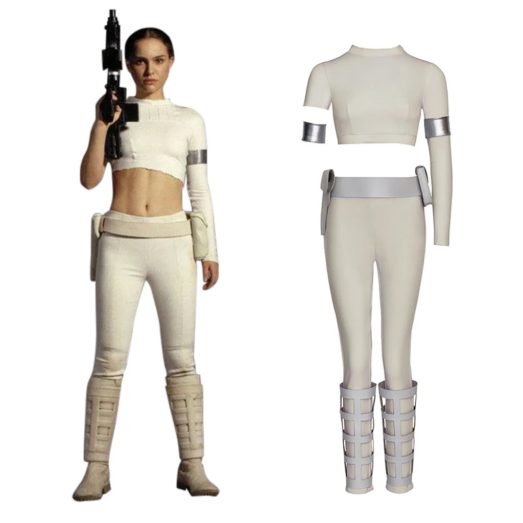 Padme-Amidala-Cosplay-Feminina-Tops-brancos-e-cal-as-Princesa-Leia-cl ...