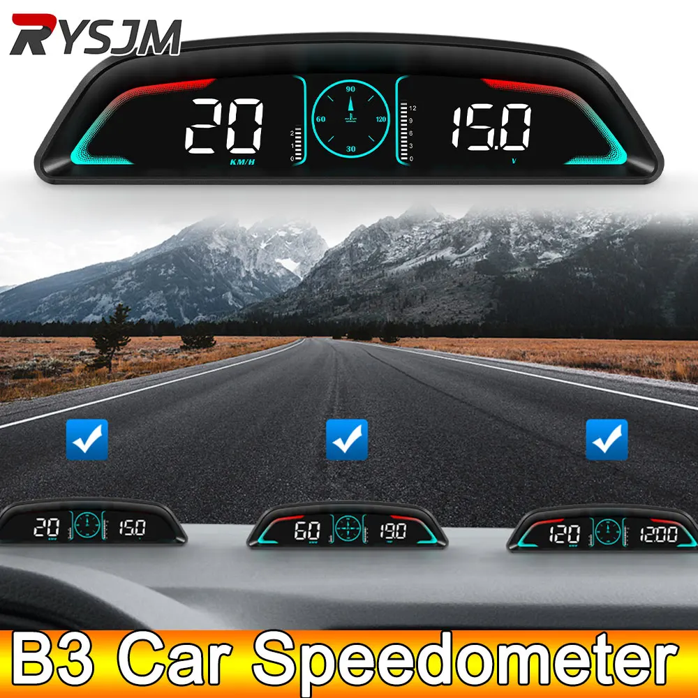 AD-B3-Speedometer-Tachometer-Water-Temp-With-Alarm-Head-Up-Display-Car ...
