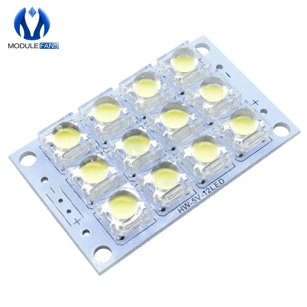 DC 3V-5V 12 LED Super Bright White LED Piranha Board Night LED Lights ...
