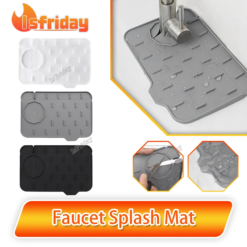 Faucet-Absorbent-Mat-Silicon-Kitchen-Sink-Splash-Guard-Drain-Pad-Water ...