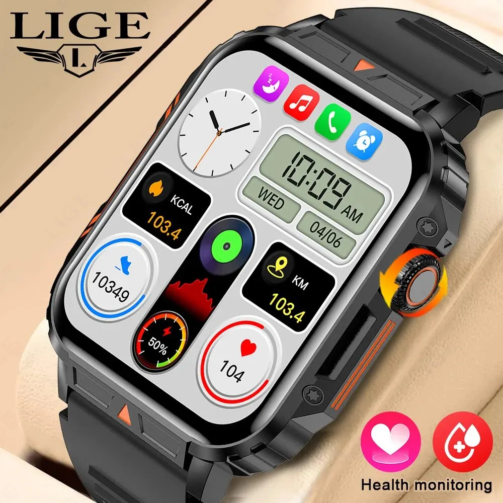 LIGE-Smartwatch-1-95-Inch-Screen-Health-Monitoring-Watches-IP68 ...