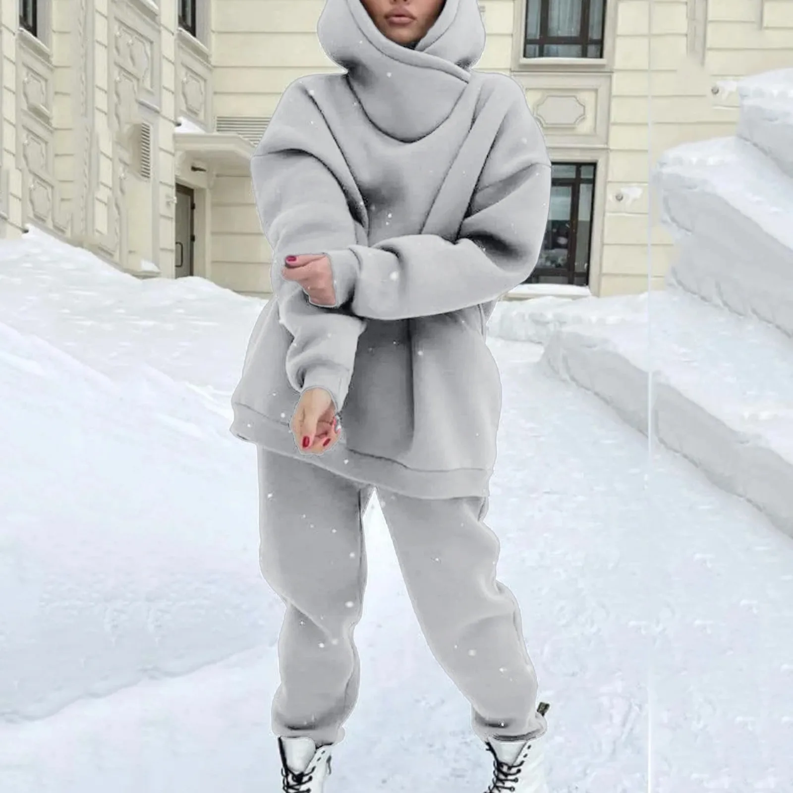 Autumn-And-Winter-Women-s-Tracksuit-Warm-Solid-color-Tracksuit-On ...