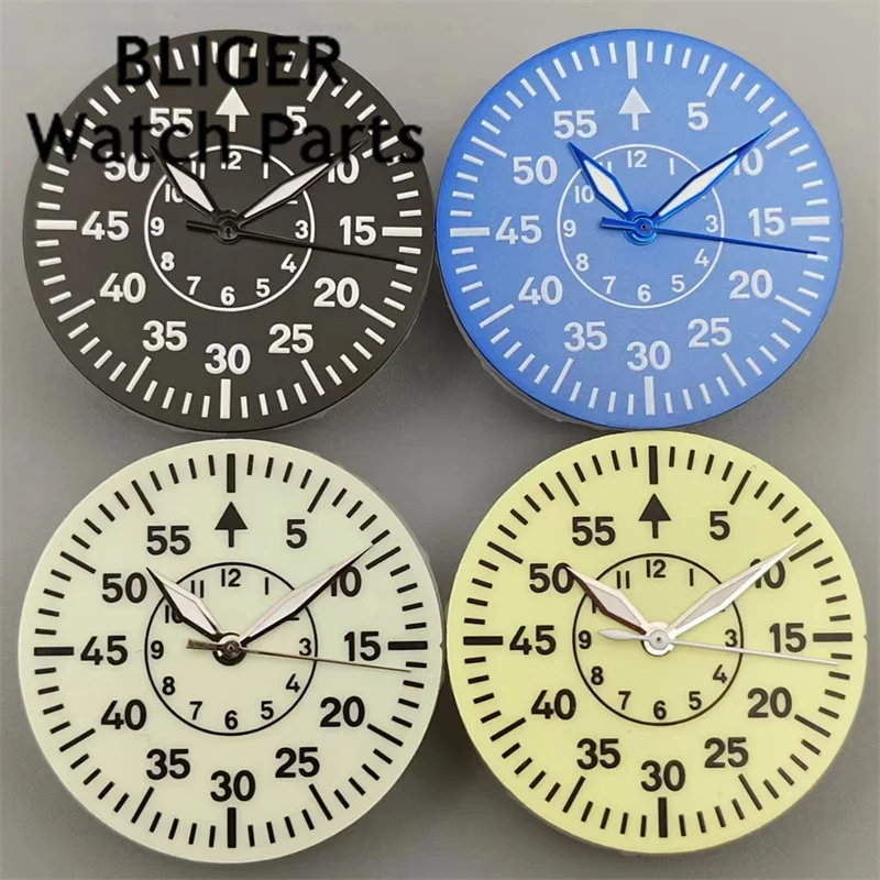 BLIGER-29mm-Pilot-Watch-Dial-Hand-Set-With-Full-C3-Green-Luminous ...