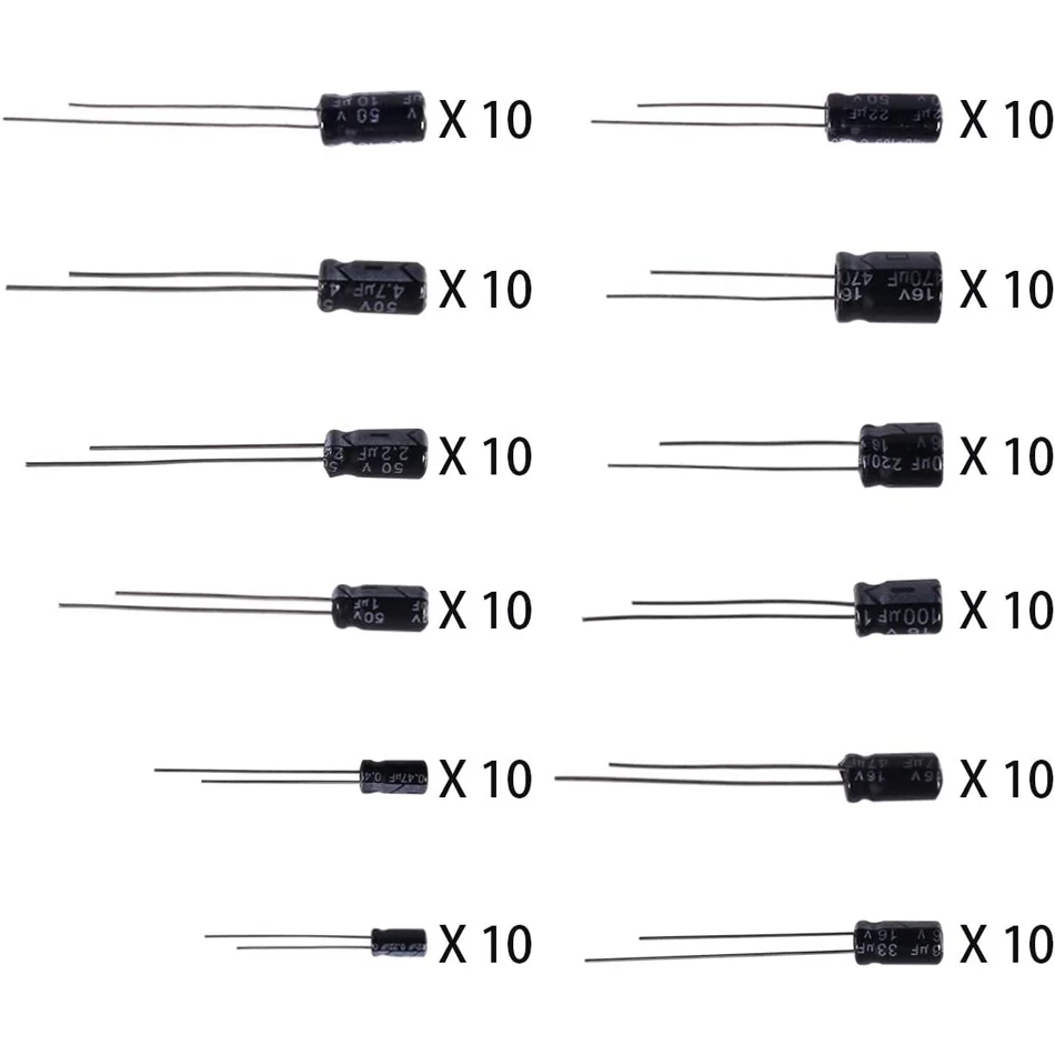 120pcs-12-value-kit-1uF-470uF-1uF-470uF-Electrolytic-Capacitor-for ...