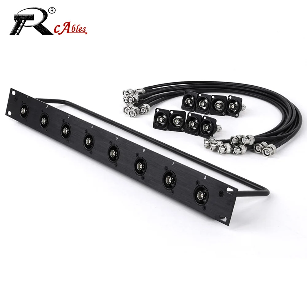 BNC Cabinet Jumper Connector 1U Rack Patch Panel 8 Way Channel,RG58 BNC ...