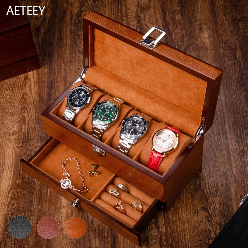 Caixa-de-armazenamento-de-joias-de-camada-dupla-de-madeira ...