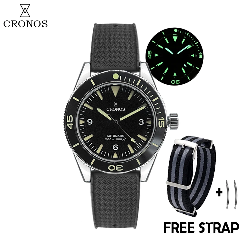 Cronos Sea Master 300 Diver Men Watch Sandwich Dial Automatic NH35 200M ...