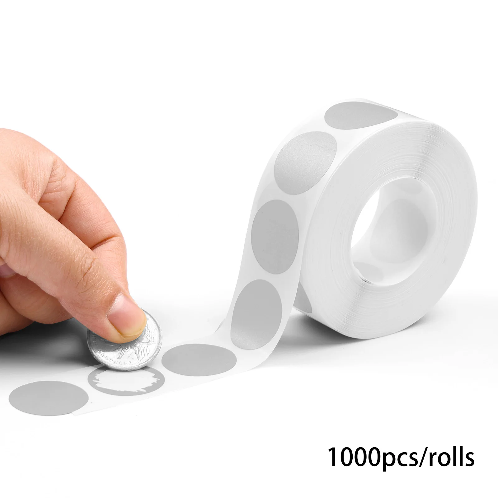 1000PCS 0.8 inch Scratch Off Stickers Round 20mm Silver Blank For ...