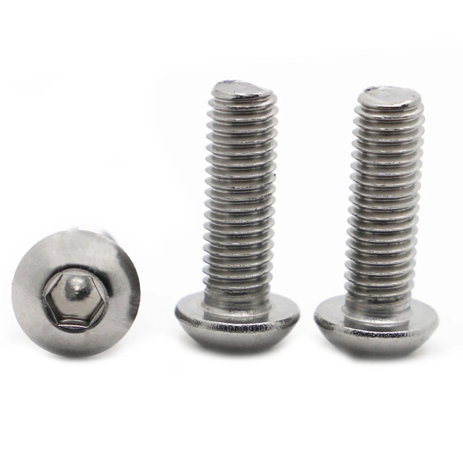 M1.6 M2 M2.5 M3 M4 M5 M6 M8 M10 ISO7380 Round A2 304 Stainless Steel Screws Hex Socket Button ...