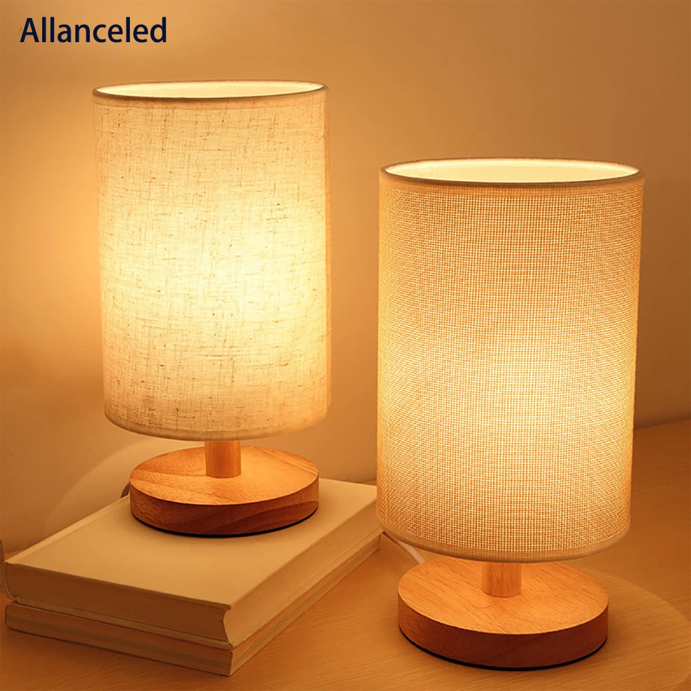 Usb Powered Modern Nordic Wood Table Lamp Night Light For Bedroom ...