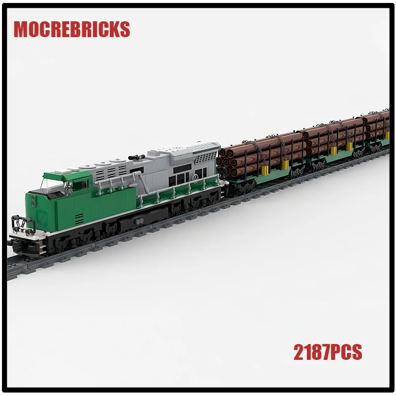 MOC Railway Locomotive Sets ES44AC Bright Falls Logging Trains Building ...