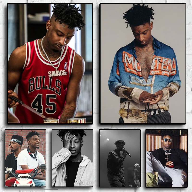 21-Savage-Rap-Music-Star-Hip-Hop-Rapper-Painting-Core-Picture-Bedroom ...