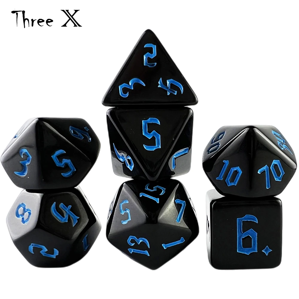 DND Polyhedral Dice Set Acrylic Opaque D4-D20 Multi Sides for Tabletop ...