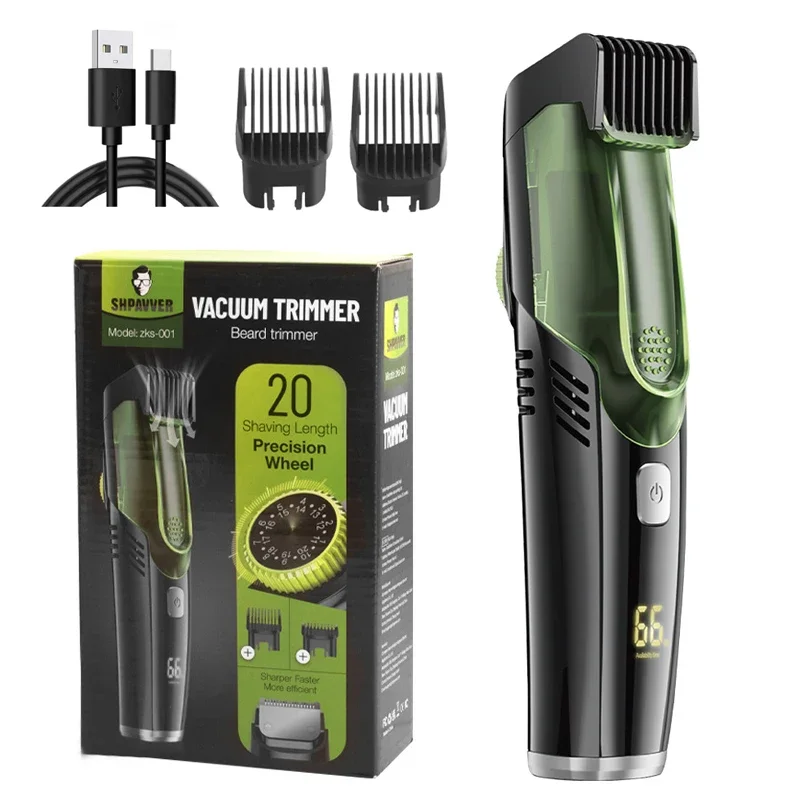 Vacuum Body Hair Trimmer for Men, Mustache Trimmer with 20 Length and ...