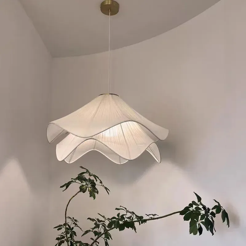 Nordic-Pendant-Light-Cream-Style-LED-Fabric-Lights-L-mpadas-suspensas ...
