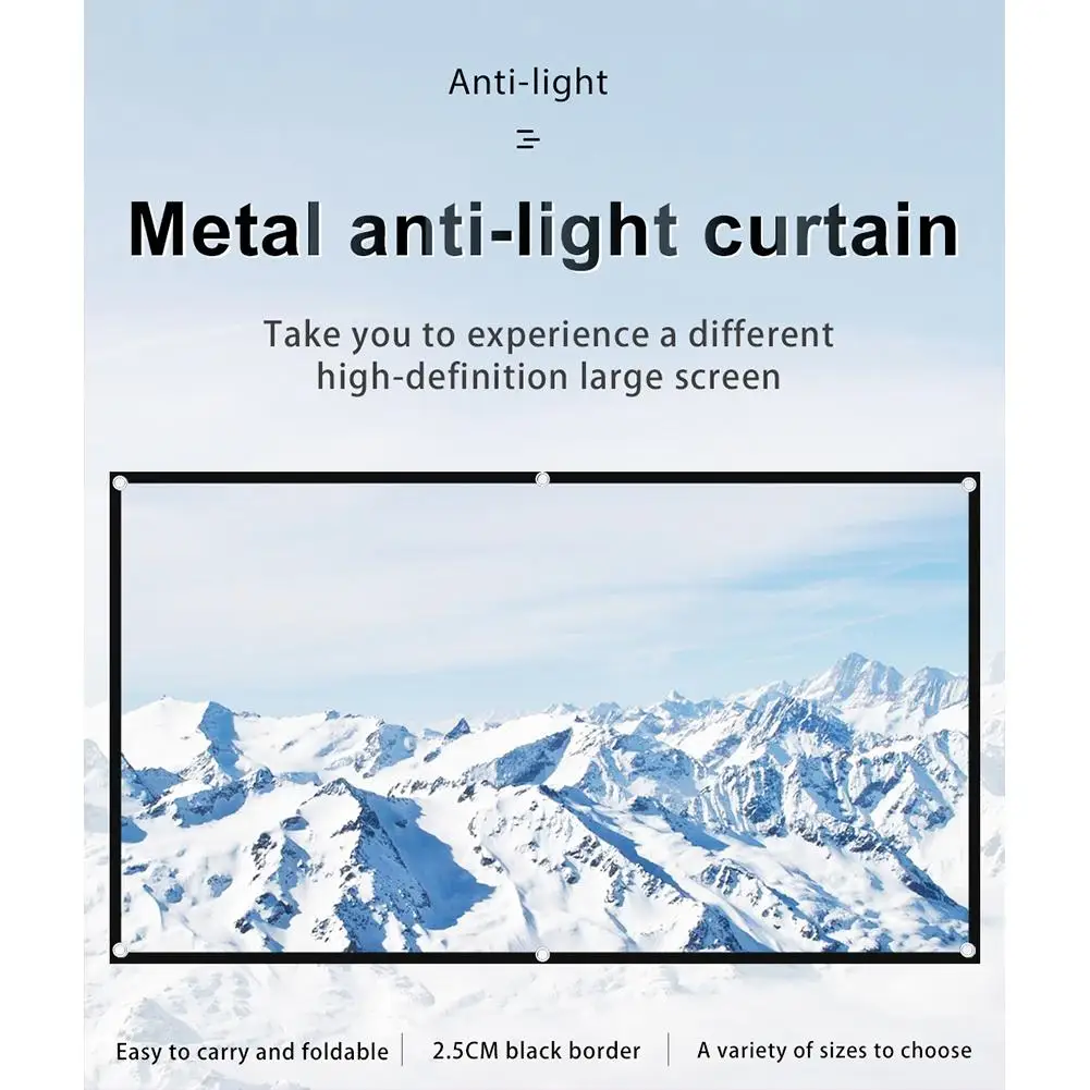 1080p Portable Metal Anti light Projector Screen 16:9 Hd Foldable ...