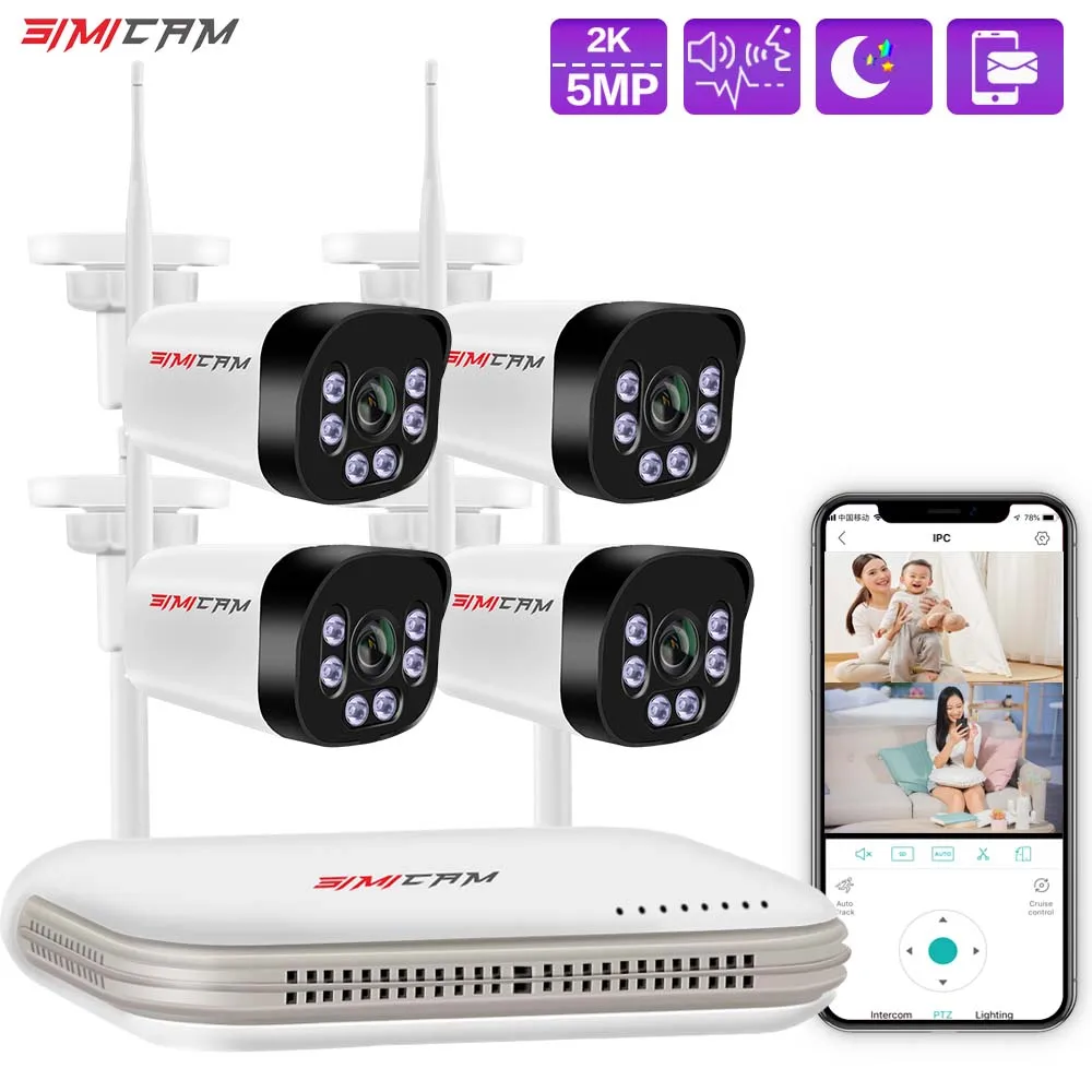 2K-5MP-3MP-Wireless-WiFi-Survalance-Security-Camera-System-Kit-Video ...