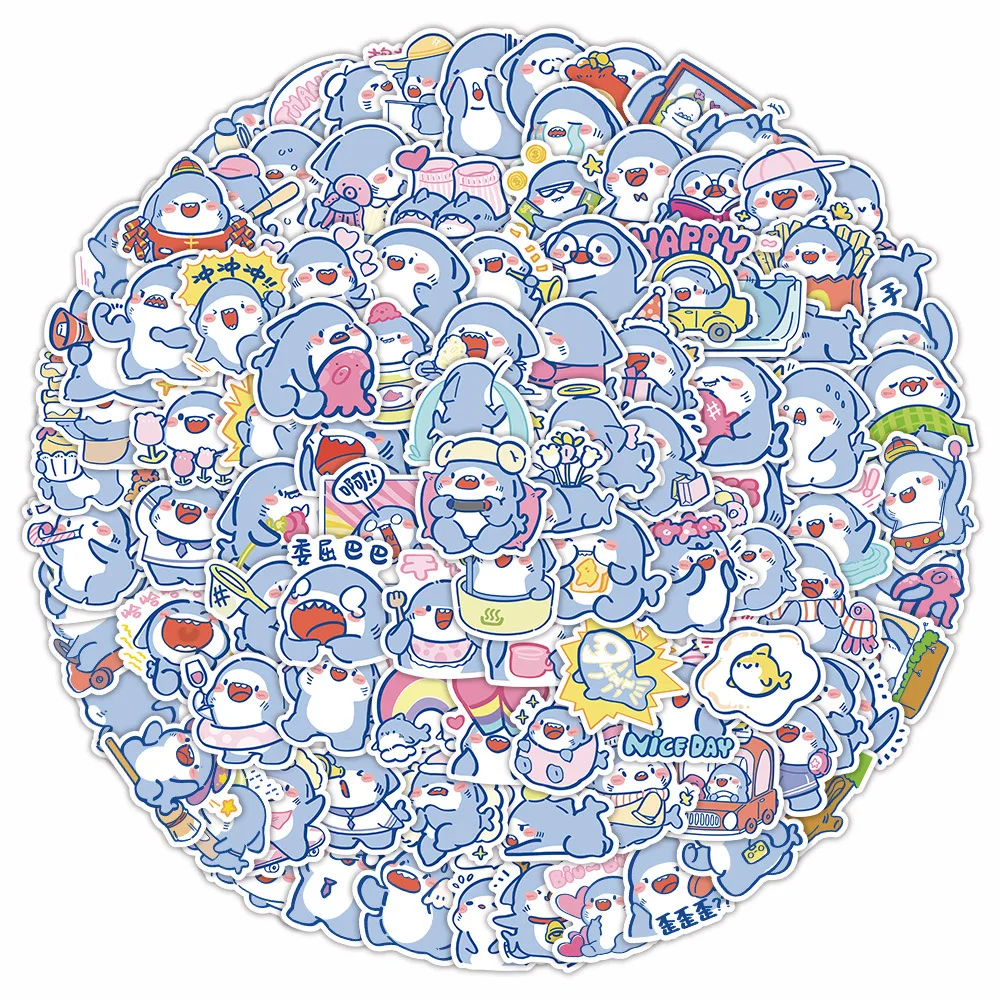 10/30/60PCS Cute Shark Stickers Cartoon MEME Sticker Waterproof DIY ...