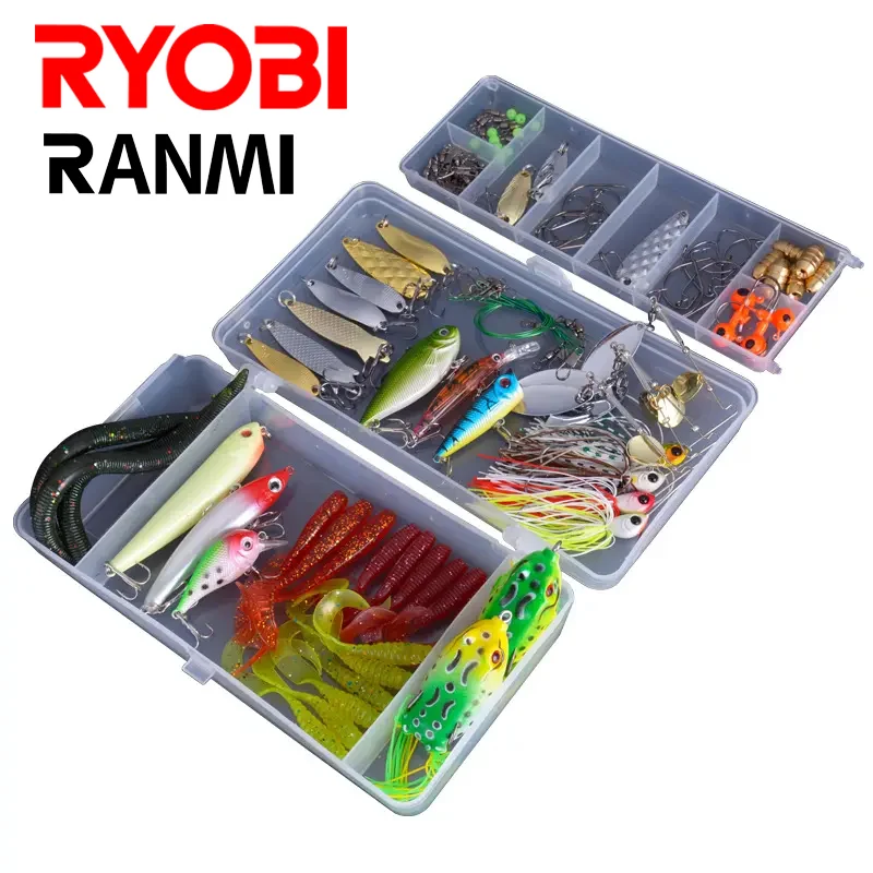 RYOBI RANMI 120pcs Popper hooks weight soft plastics lure Mixed ...