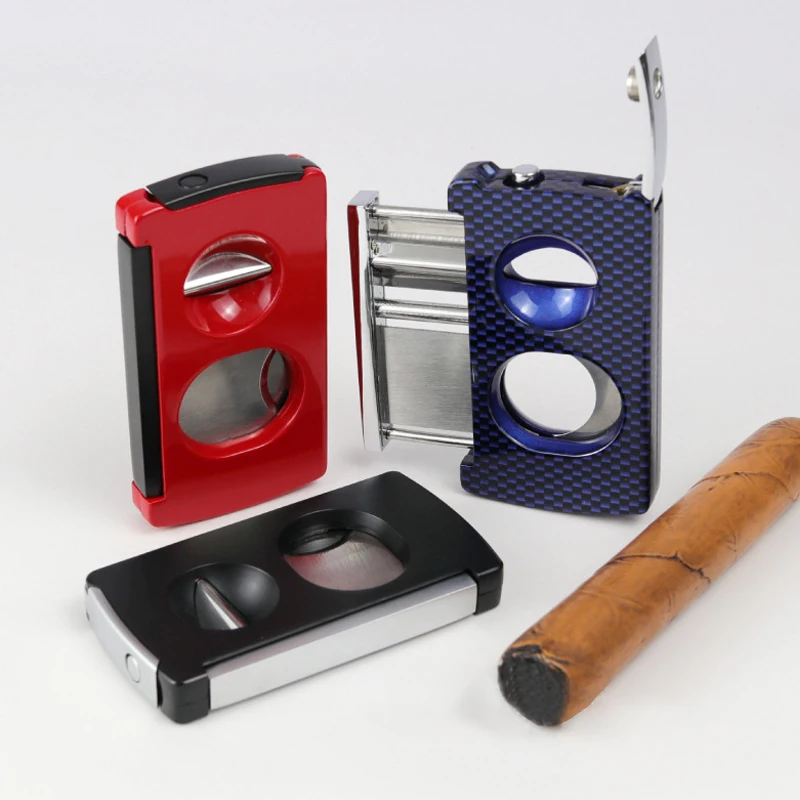 3 In 1 Metal Cigar Cutter Portable Cigar Punch V-Cut Smoking ...