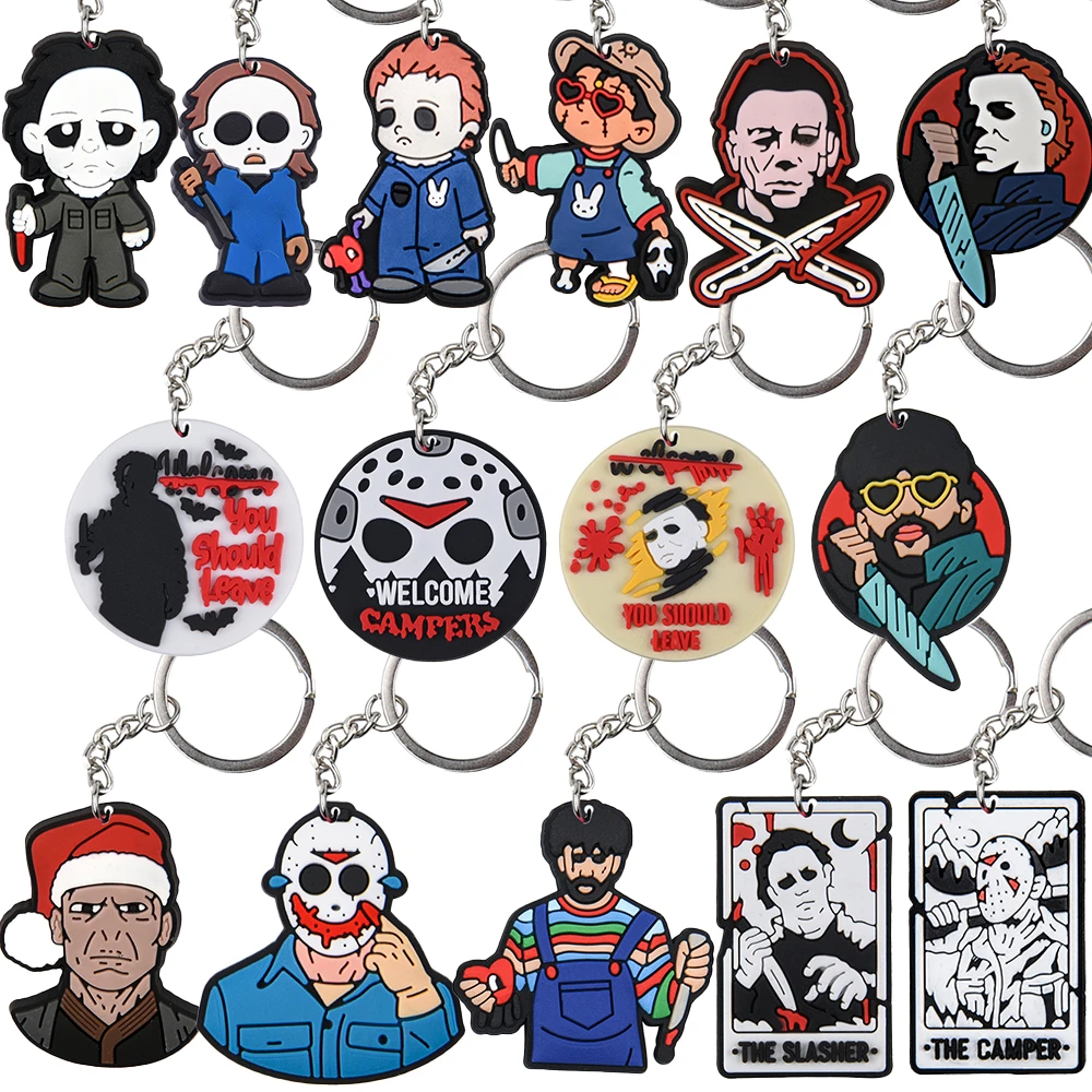 Horror-Killer-Movie-Keychains-Cartoon-Anime-Kids-Keyrings-Cool-Key ...