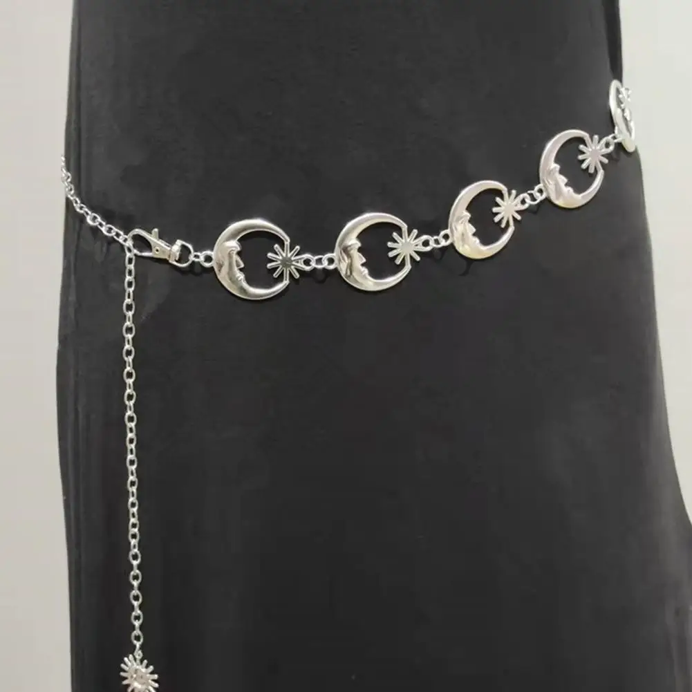 Hip Hop Hollow Out Star Shape Waist Strap Harajuku Punk Moon Metal ...