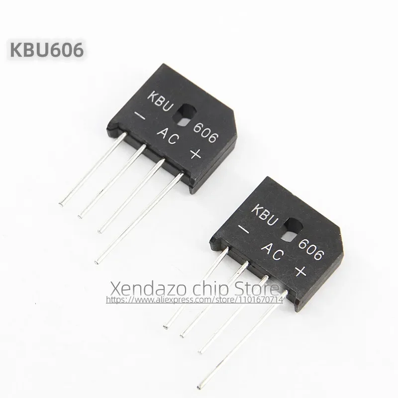 10 pz/lotto KBU606 KBU 606 6A/600 V ZIP-4 pacchetto Originale genuino ...