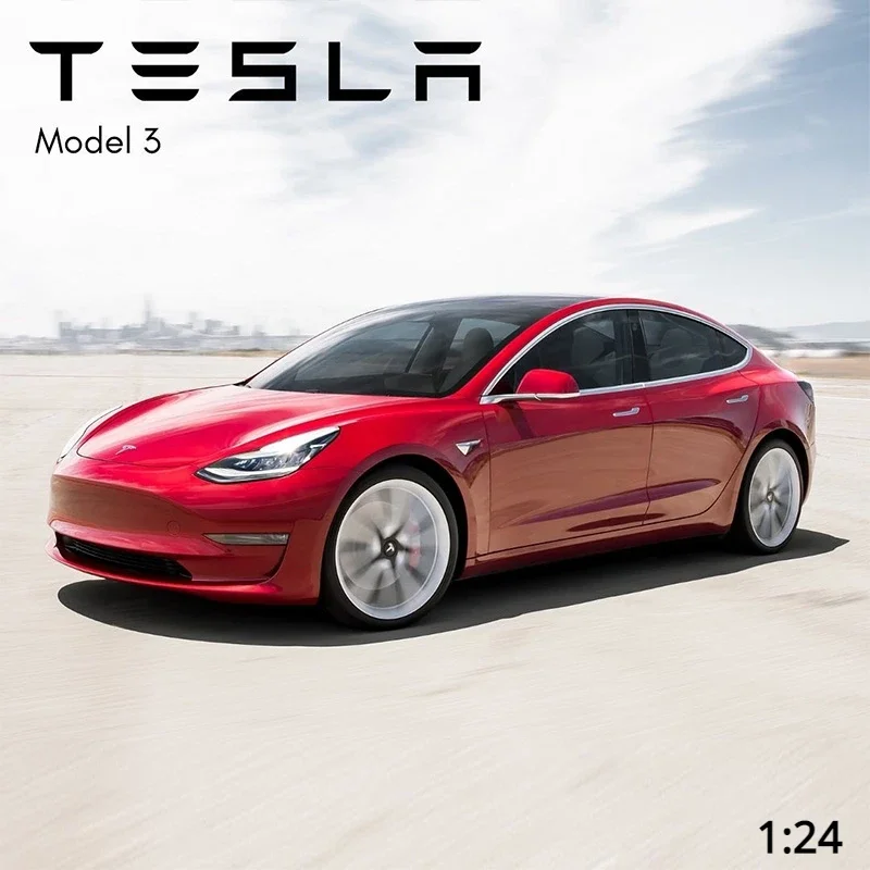 1:24 Alloy Tesla Model 3 Car Model Diecasts Metal Vehicle Car Model ...