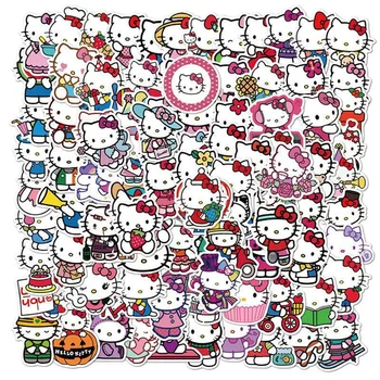 50/100Pcs Sanrio Hello Kitty Kuromi Melody Cinnamoroll Sticker Kawaii ...