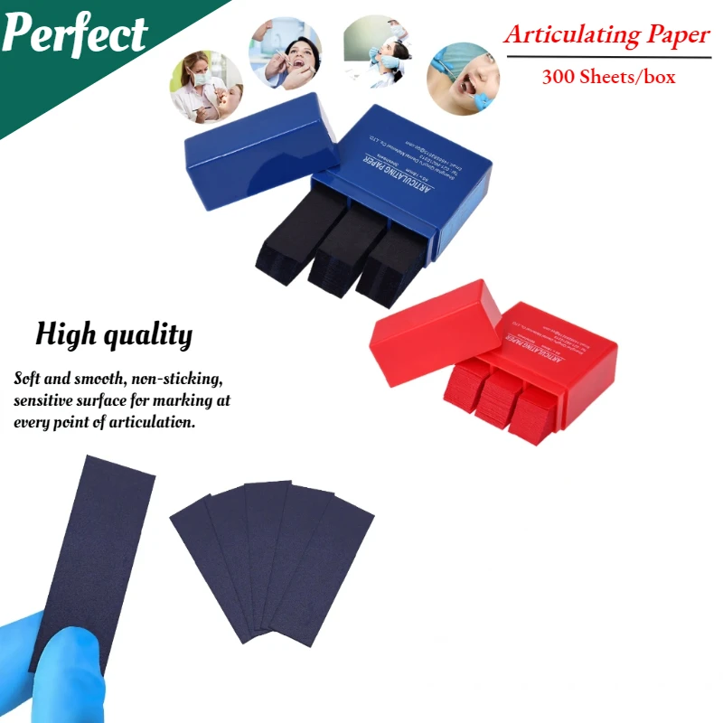 300 Sheets/Box Of Dental Double-sided Blue Bite Paper Dental Laboratory ...