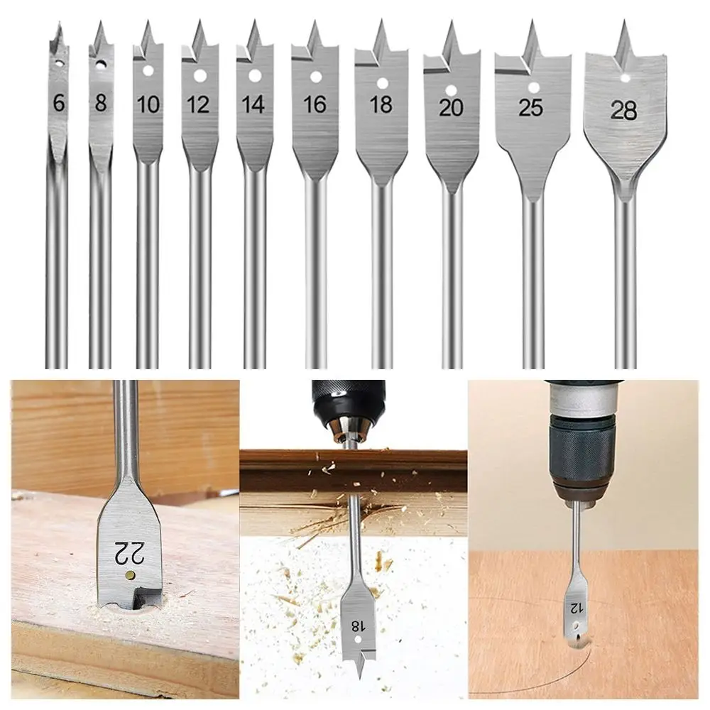 1pcs-6-50mm-Flat-Drill-High-carbon-Steel-Wood-Flat-Drill-Set ...