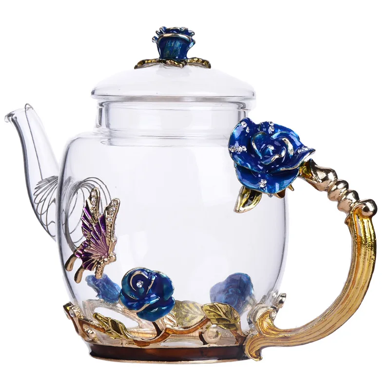 Creative-Hand-painted-Enamel-Color-Tea-Pot-Heat-resistant-Glass-Single ...