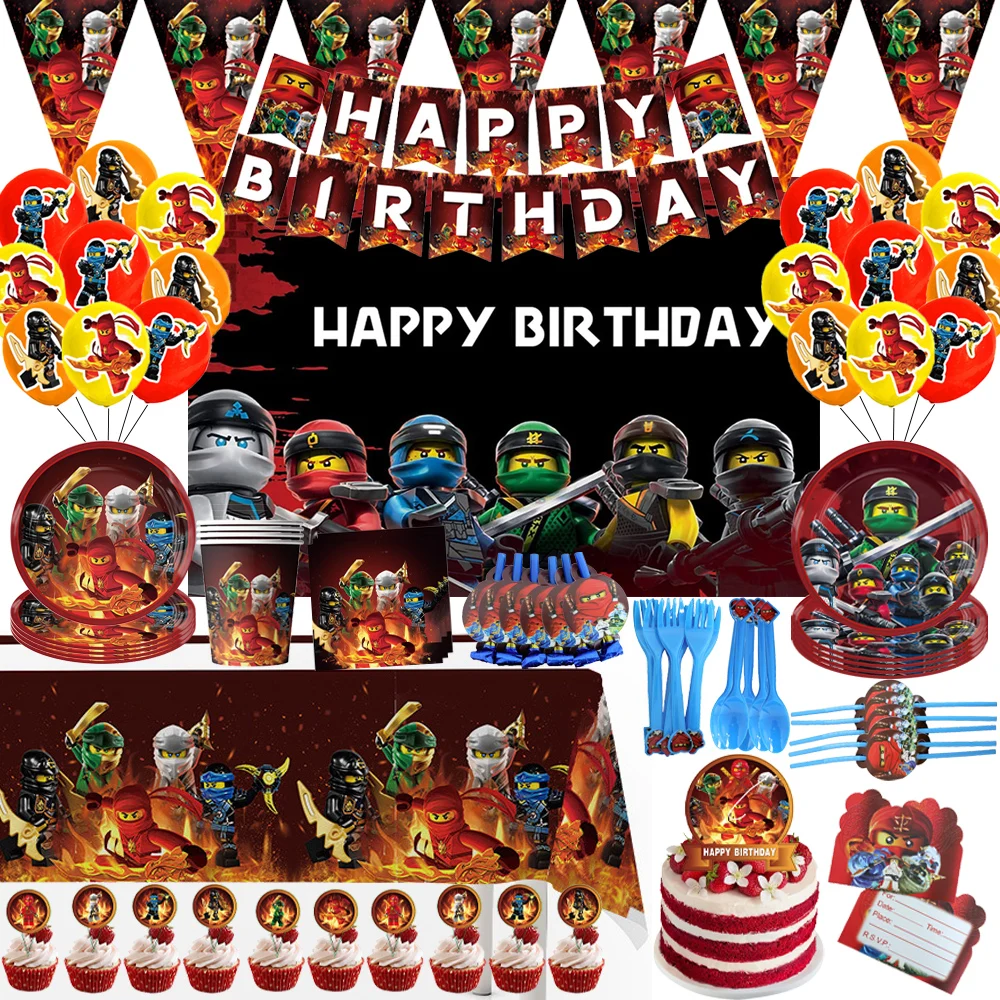 Cartoon-Ninja-Theme-Birthday-Party-Decora-es-Talheres-descart-veis ...