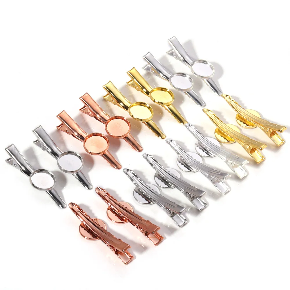 10Pcs-High-Quality-Silver-Plated-Blank-Hairpin-Base-Tray-Spring-Pointed ...