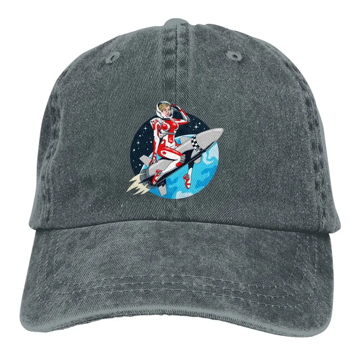 Rocket-Space-Astronaut-Baseball-Caps-Peaked-Cap-Pin-Up-Girl-Sun-Shade ...