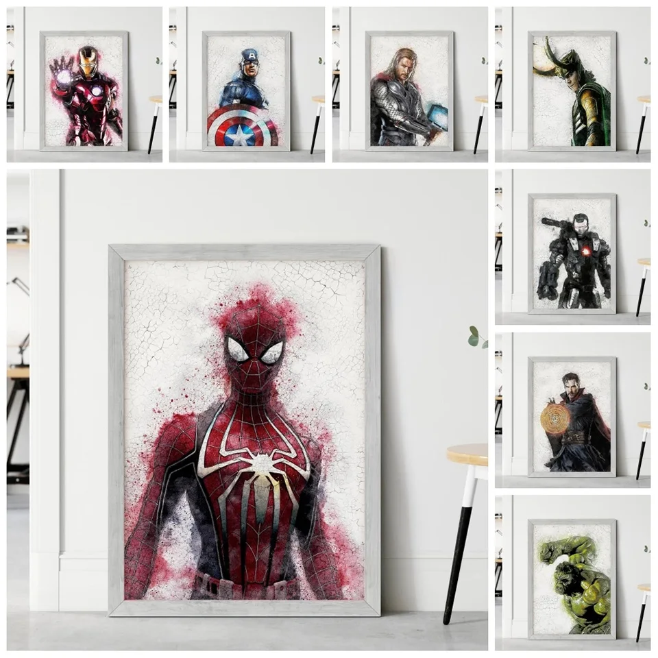 DIY-5D-Diamond-Painting-Avengers-Marvel-Superhero-Spiderman-Watercolor ...