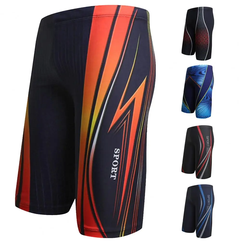 Inner-Drawstring-Streamlined-Design-Long-Type-Swimming-Trunks-Men ...