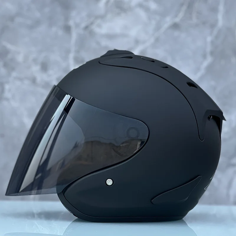 Demi-casque gris ciment pour homme et femme,casque de moto Ram4 SZ ...