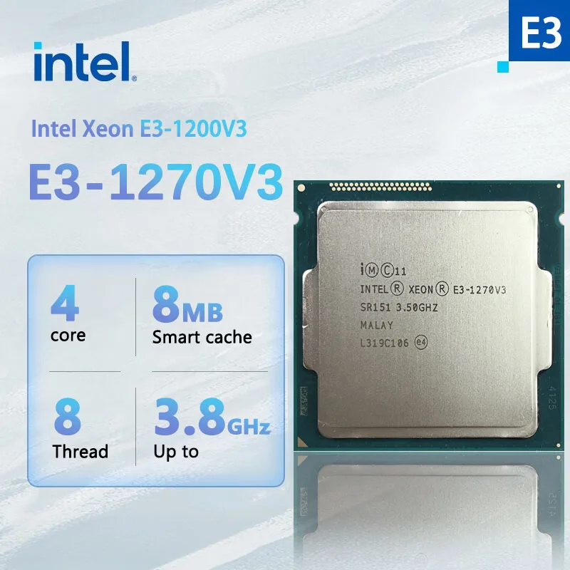 중고 Intel - Xeon E3-1270 v3 1270V3 Xeon E3-1200 v3 3.5 GHz 4 코어 8 스레드 ...