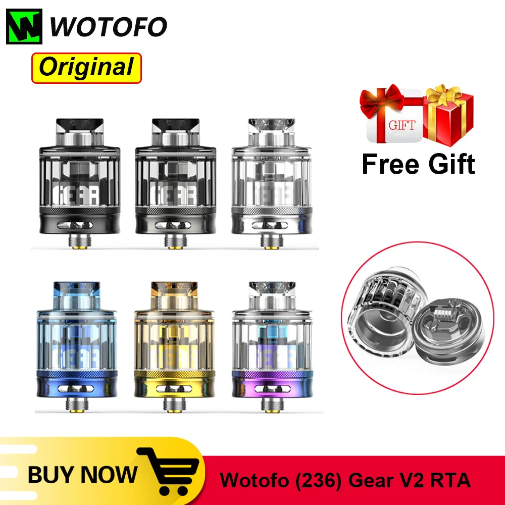 Original-Wotofo-Gear-V2-RTA-Tank-3-5ml-Vape-Atomizer-Top-Filling-Framed ...