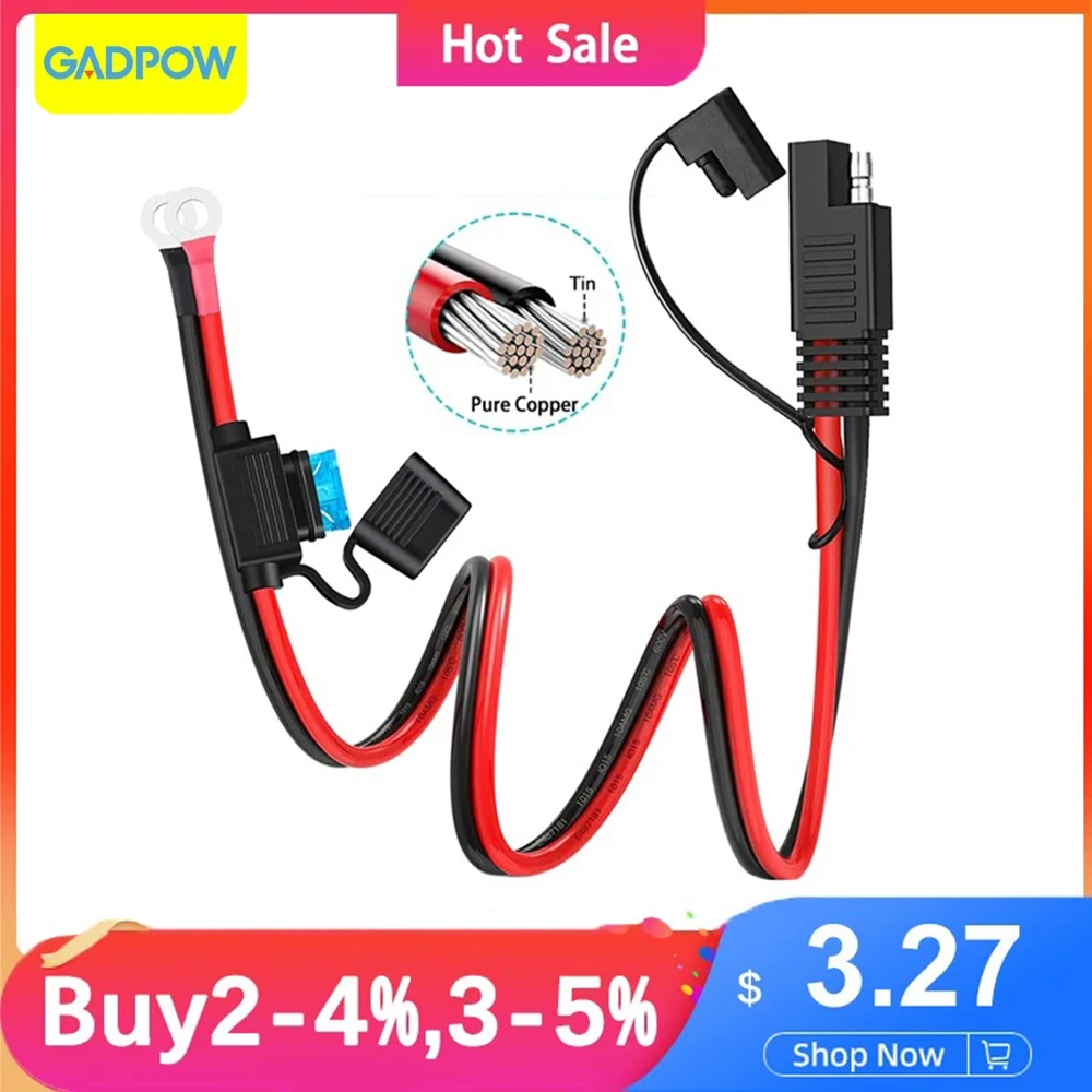 Gadpow-10AWG-SAE-2-Pin-Quick-Release-Connector-to-O-ring-Terminal ...