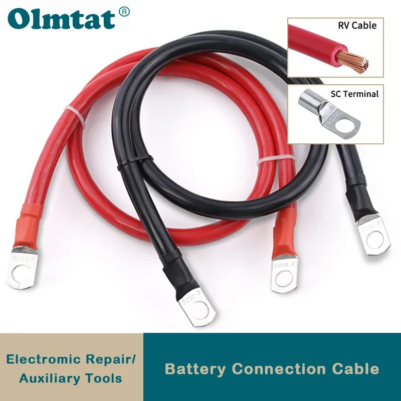Battery Inverter Connection Cable Set with M8 Terminals 8/6/4/2 AWG Tin ...